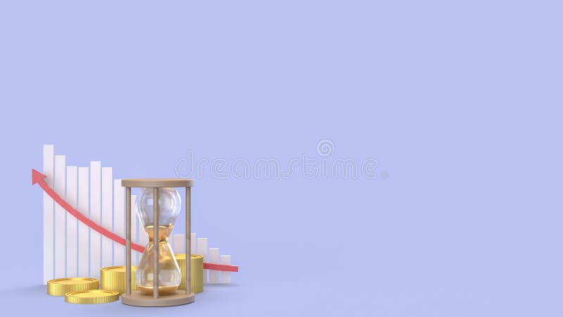 The Gold Coins and Chart for Business Concept 3d Rendering Stock ...