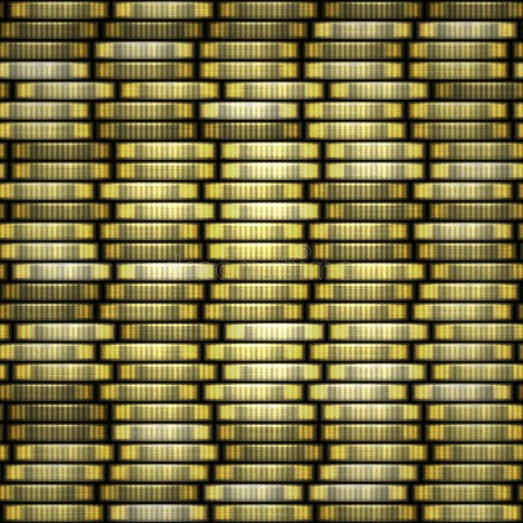 Gold Coins. Coin Stack Seamless Texture - Coins in Columns. Stock Image ...
