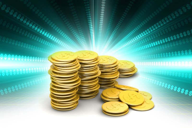 Gold coins stock illustration. Illustration of shiny - 54398975