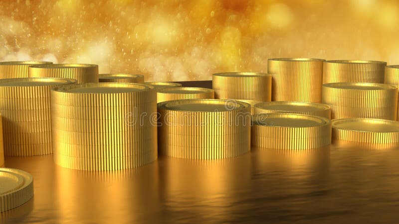 The Gold Coins for Earn or Business Concept 3d Rendering Stock ...