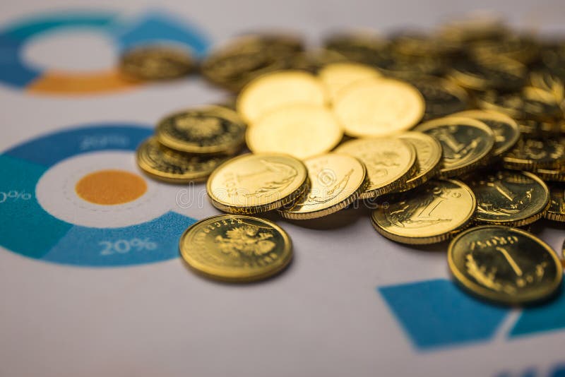 Gold Coins in the Economic and Financial World Stock Image - Image of ...