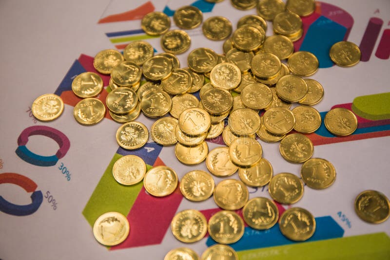 Gold Coins in the Economic and Financial World Stock Image - Image of ...