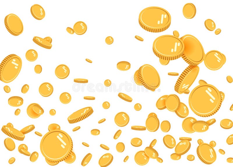 Gold Coins Explosion Flat Vector. Gold Coins Pattern With The Effect ...