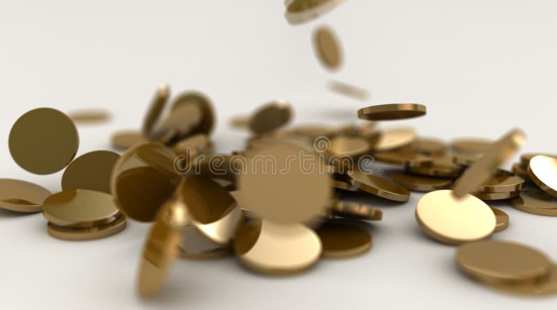 Gold coins fall stock illustration. Illustration of cash - 21518180
