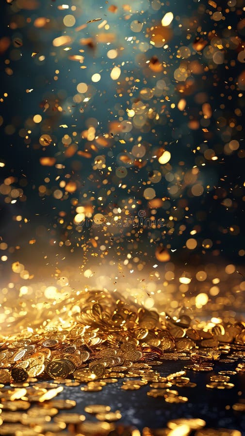 Gold Coins Falling on the Ground Stock Image - Image of sparkle, gold ...