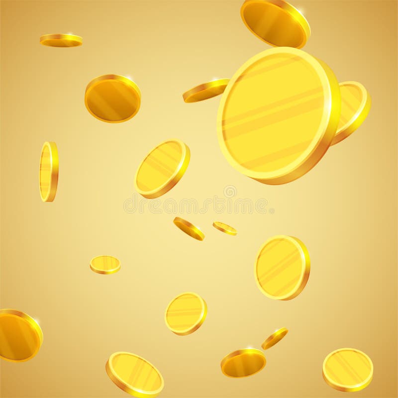 Gold coins falling stock vector. Illustration of cash - 271868657