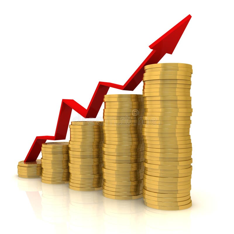 Golden Coins on the White Background Stock Illustration - Illustration ...