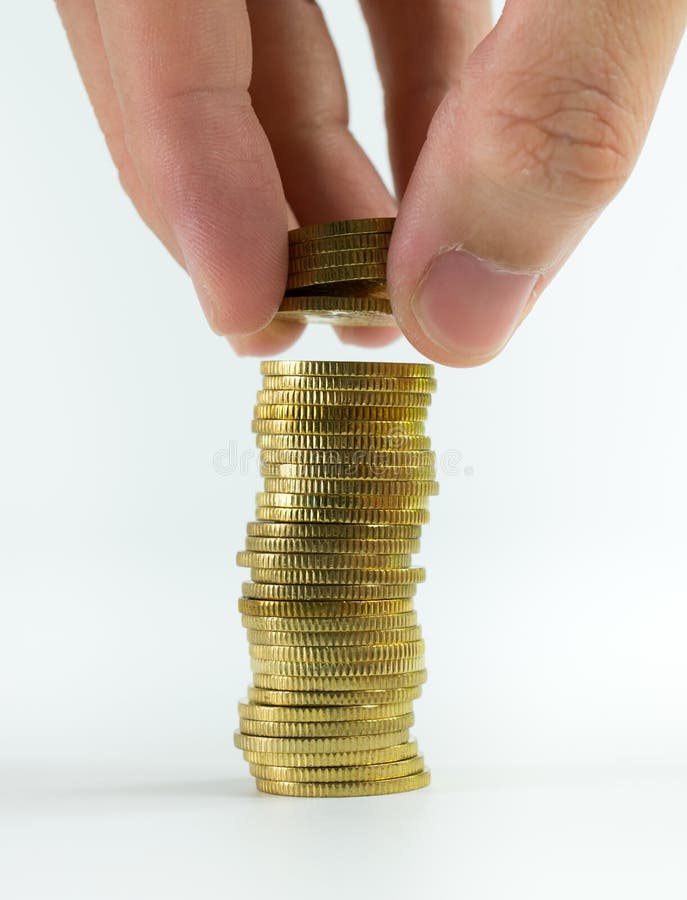 Stack of gold coins stock photo. Image of gold, economy - 69833164