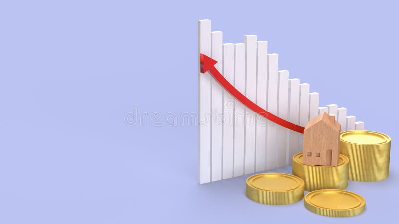 The Gold Coins and House for Business Concept 3d Rendering Stock ...