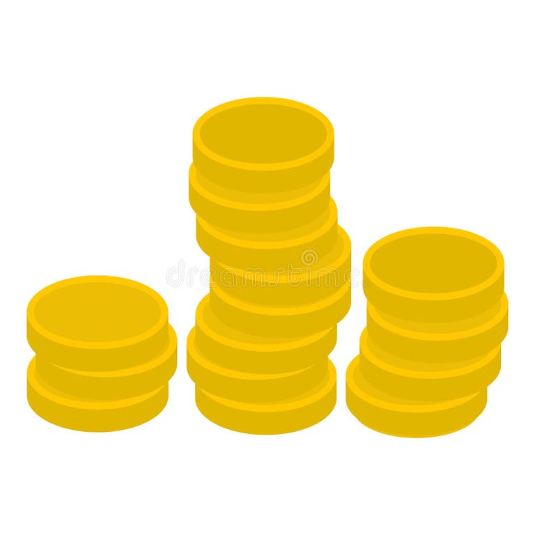 Gold Coins Icon, Flat Style Stock Vector - Illustration of heap ...
