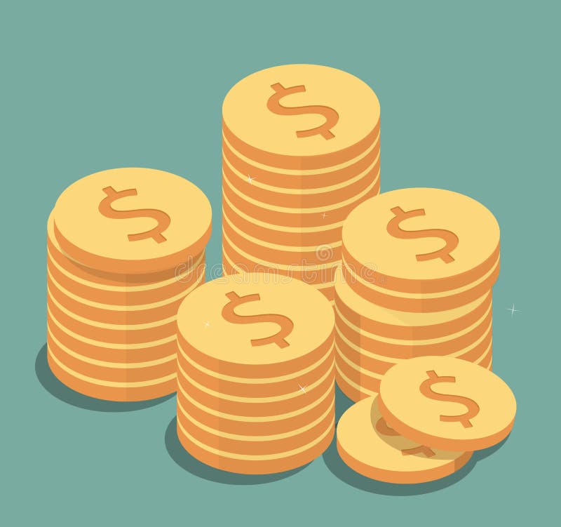 Gold Coins illustration stock vector. Illustration of icon - 58351018