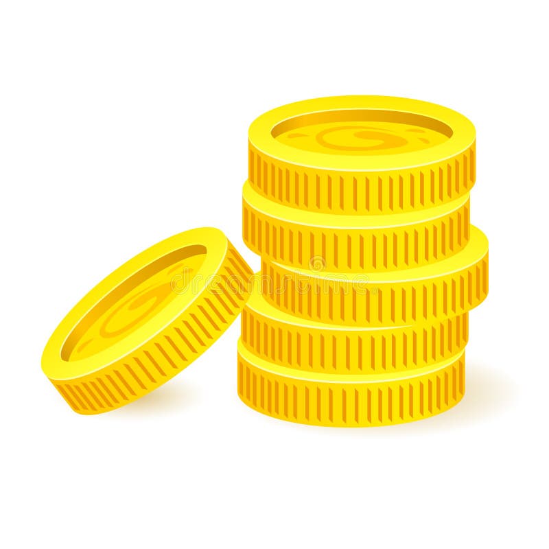 Gold Coin, Four Monetary Unit Vector Stock Vector - Illustration of ...