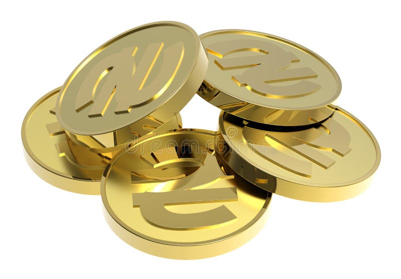 Gold Coins Isolated on a White Background. Stock Illustration ...