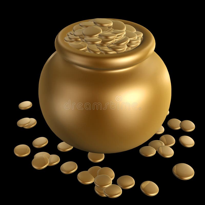 Gold Pot Empty stock illustration. Illustration of kettle - 3888851