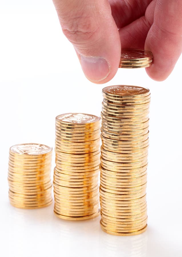 Gold coins stock photo. Image of earning, moneys, income - 8736400