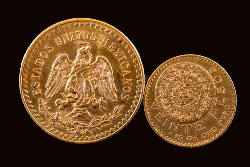 Gold coins of mexico stock photo. Image of gold, coins - 183111628
