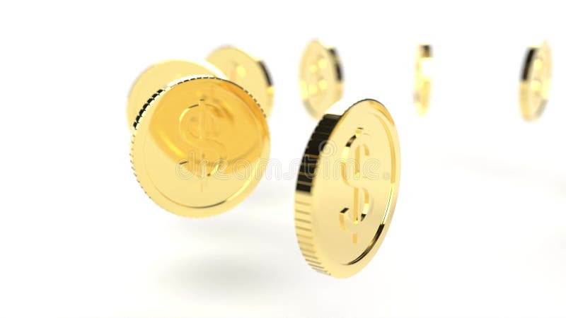 Gold Coins Money Investment on White Bg 3d Stock Illustration ...