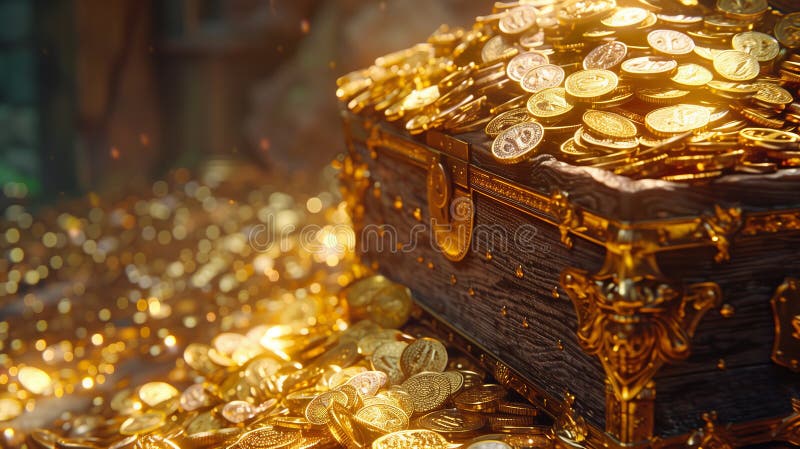 Gold Coins Overflowing from a Treasure Chest Stock Photo - Image of ... Gold Coins Overflowing from a Treasure Chest Stock Photo - Image of ...