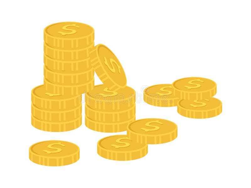 Gold Coins Pile stock vector. Illustration of treasure - 276149830