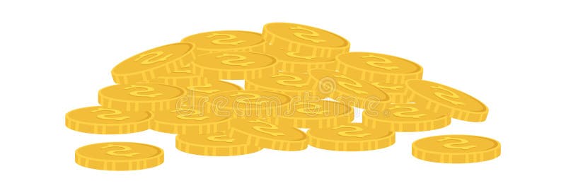 Gold Coins Pile stock vector. Illustration of stack - 276150211