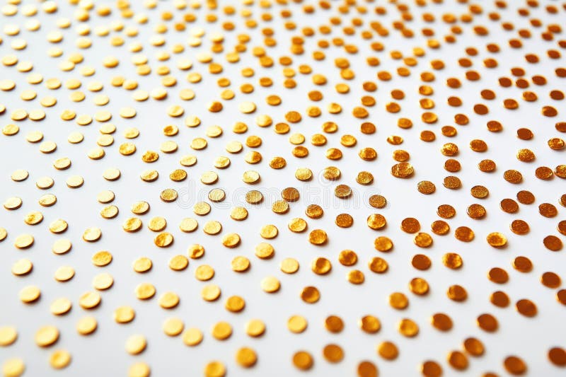 Gold Coins are Scattered Across a Clean White Surface, Creating a ...