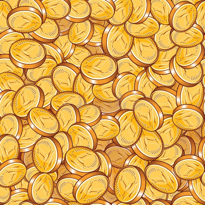 Gold Coins Seamless Pattern Stock Vector - Illustration of business ...