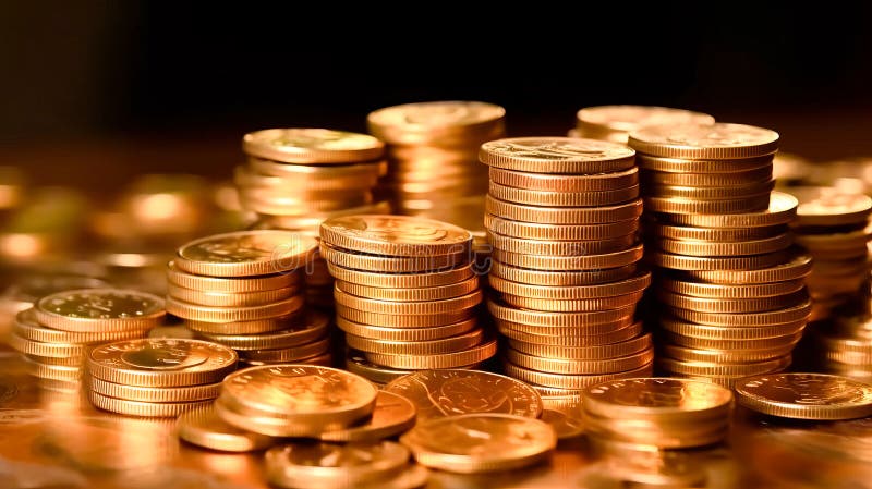 Gold Coins Stacks Created Using Generative AI Stock Illustration ...