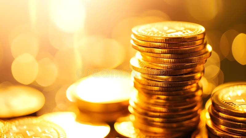 Gold Coins Stacks is Representing Riches and Wealth Management Stock ...
