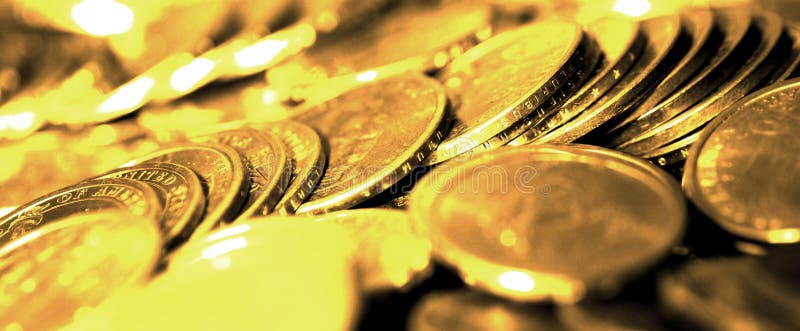 Gold Coins for Wealth and Riches Stock Photo - Image of bank, finance ...