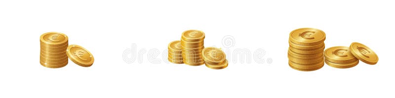 Gold Coint Stack, Euro Logo, Vector in Clean Background Stock ...