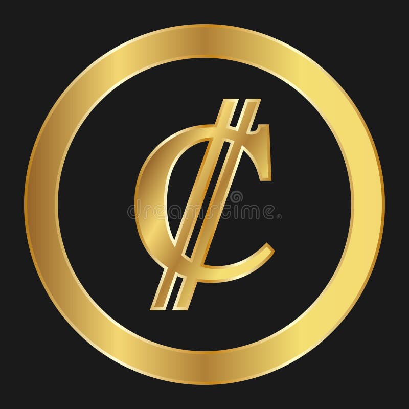 Gold Colon Icon Concept of Internet Web Currency Stock Vector ...