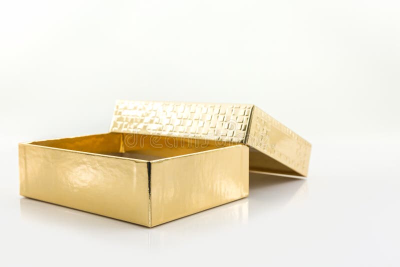 Gold color box. stock photo. Image of fragile, opened - 78249578