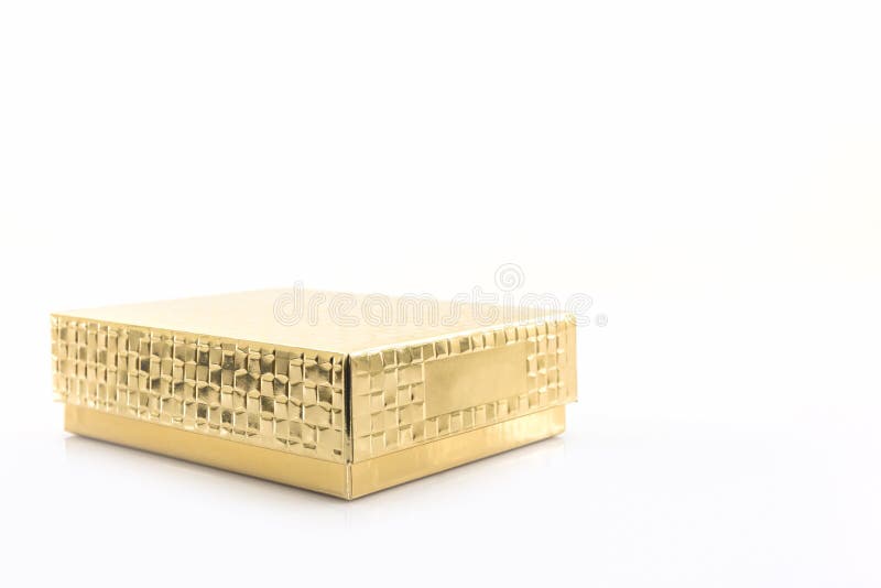 Gold color box. stock photo. Image of package, packaging - 78305440