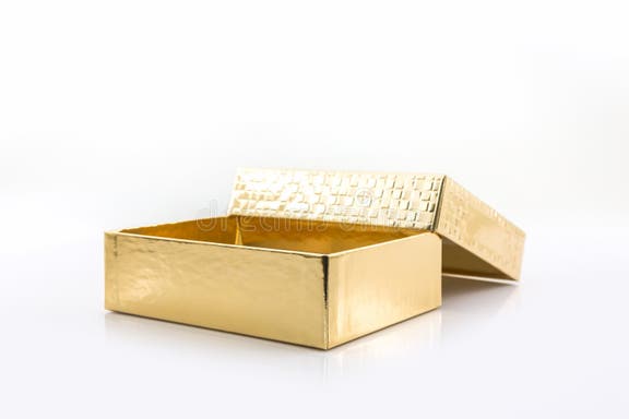 Gold color box. stock photo. Image of package, receive - 78541816