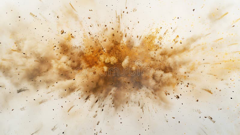 "Gold Color Central Explosion - Small Dust Design on White Background ...