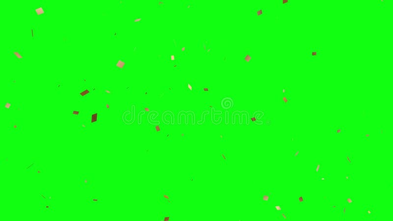 Gold Color Confetti Animation for Celebration and Events, on Green ...