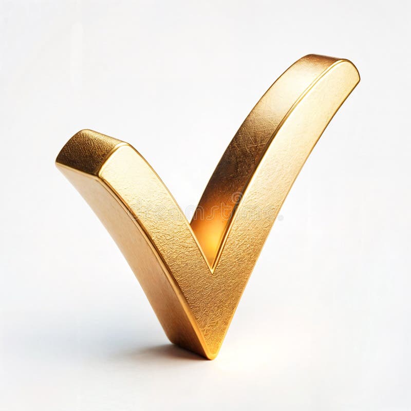 Gold Color 3d Stick Icon with White Background Stock Illustration ...