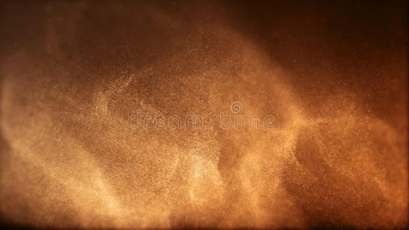 Gold Color Digital Particles Wave Flow or Diffuse by the Wind of the ...