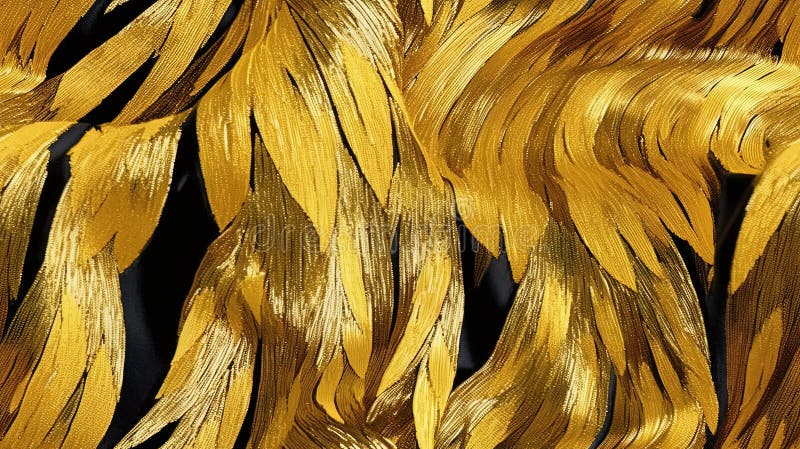 Gold Color Fabric Pattern Design Stock Illustration - Illustration of ...