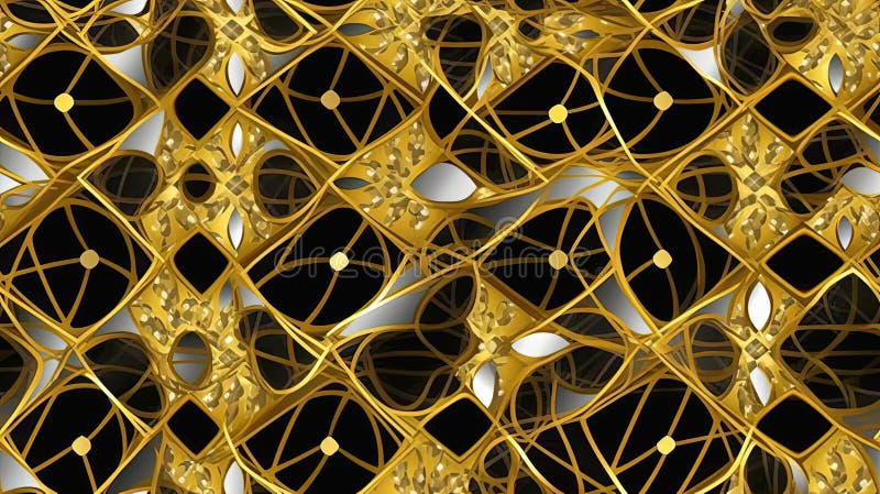 Gold Color Fabric Pattern Design Stock Illustration - Illustration of ...
