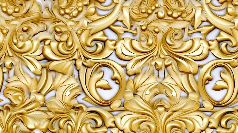 Gold Color Fabric Pattern Design Stock Illustration - Illustration of ...