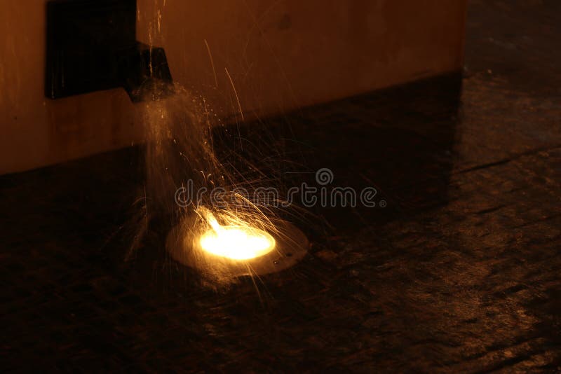 Gold Color Fountain,focus at Water Spring from Lighting Bulb in Stock ...