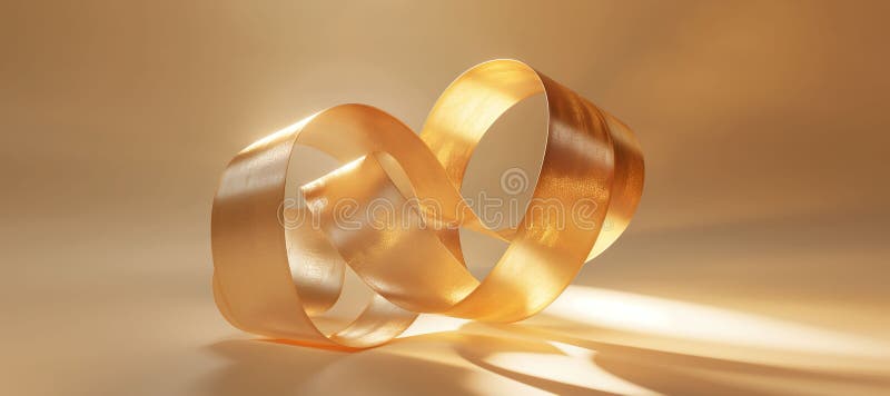 Gold Color Ribbon Wave Background, Glow Stock Illustration ...