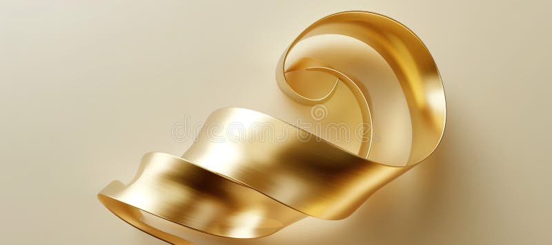 Gold Color Ribbon Wave Background, Glow Stock Illustration ...