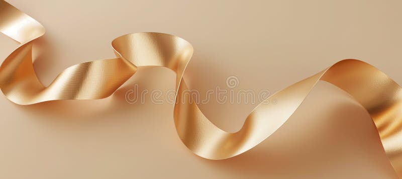 Gold Color Ribbon Wave Background, Glow Stock Illustration ...