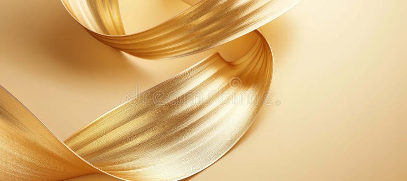 Gold Color Ribbon Wave Background, Glow Stock Illustration ...