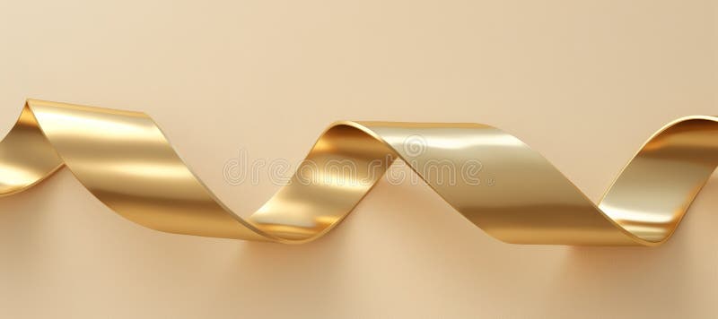 Gold Color Ribbon Wave Background, Glow Stock Illustration ...