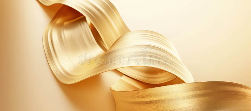 Gold Color Ribbon Wave Background, Glow Stock Illustration ...