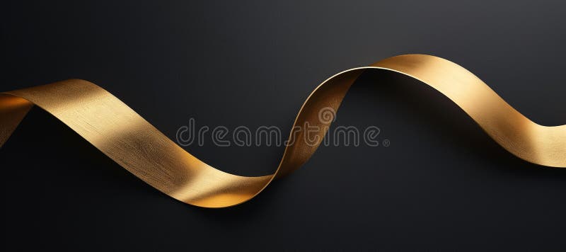 Gold Color Ribbon Wave Background, Glow Stock Illustration ...