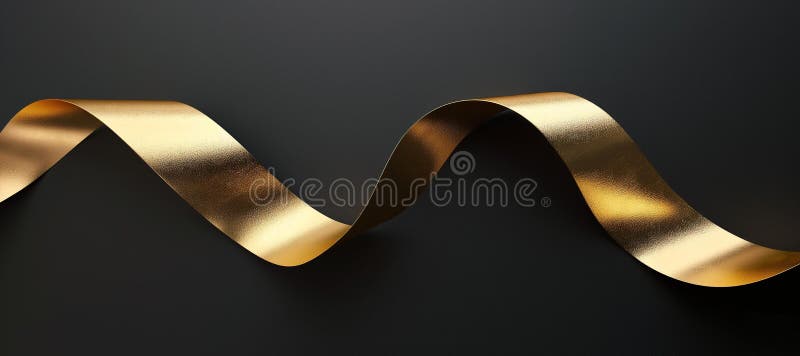 Gold Color Ribbon Wave Background, Glow Stock Illustration ...